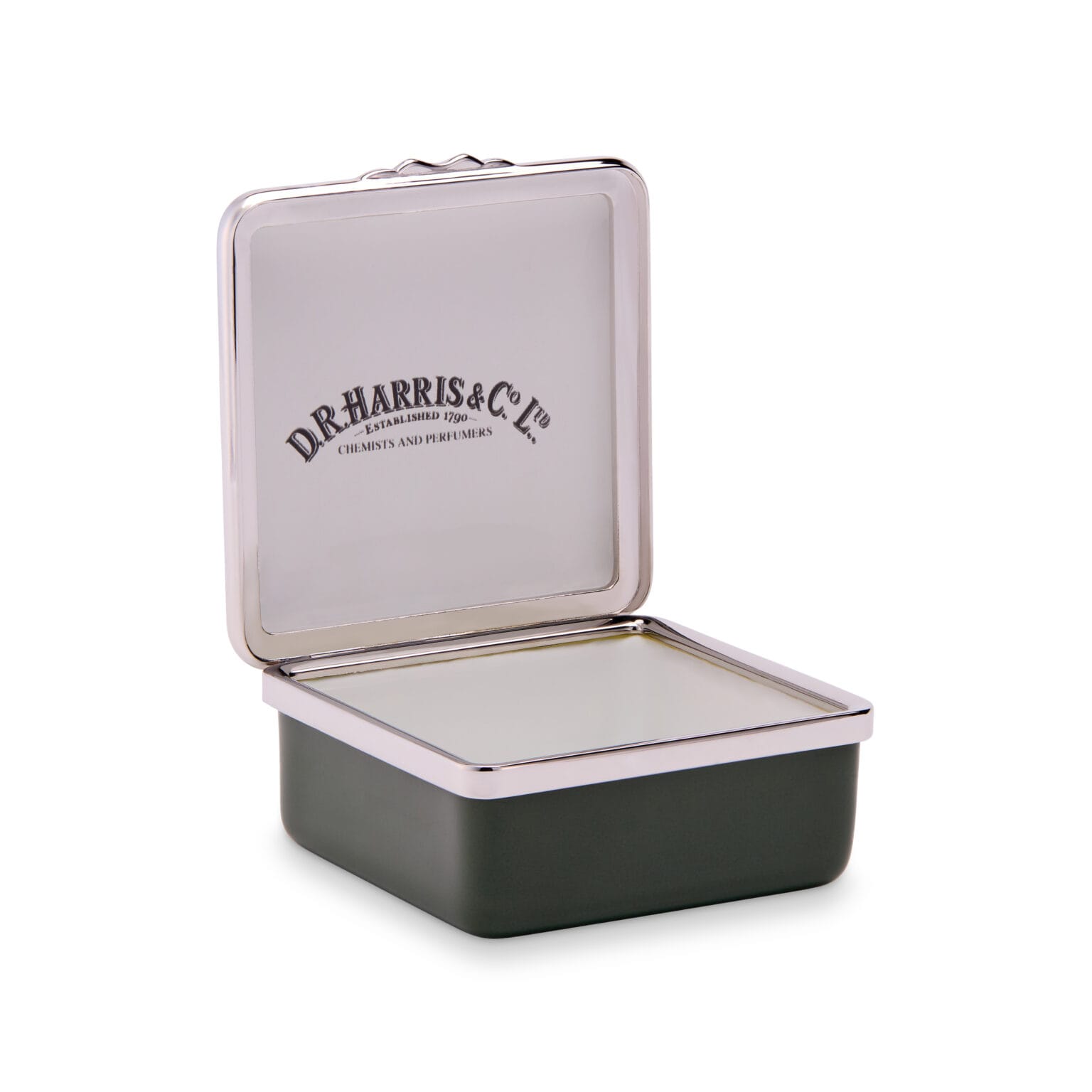 Pills Green Enamel Pill Box Square - D R Harris London D R Harris London